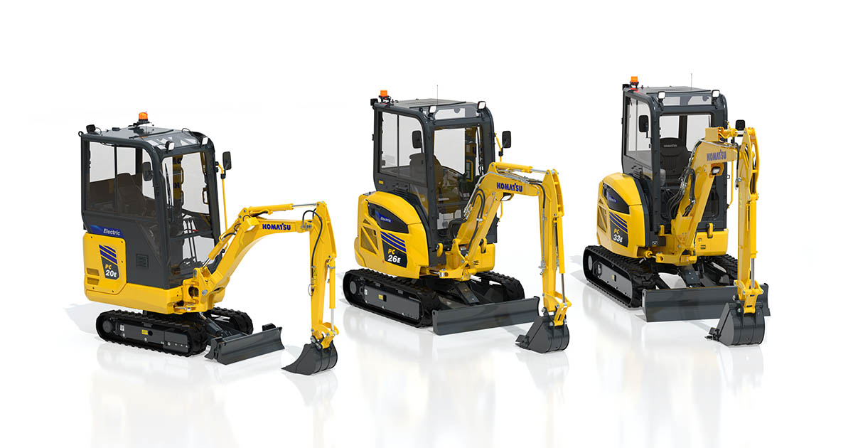 Komatsu présente trois nouvelles mini-pelles électriques en ...